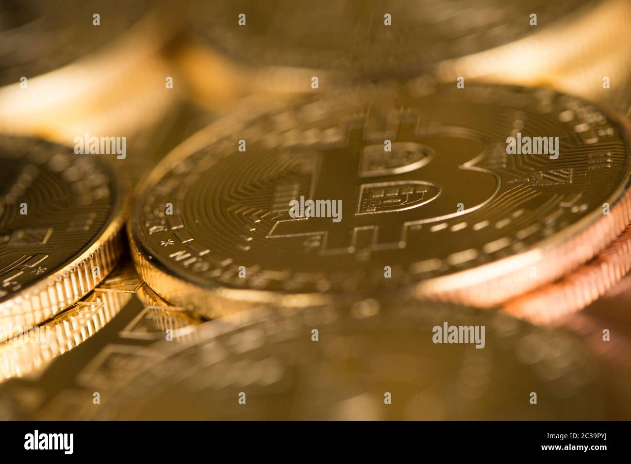 Bitcoins and new virtual money concept Stock Photo - Alamy