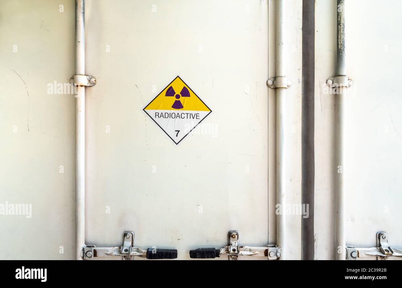 Radiation warning sign on the Hazardous materials transport label Class ...