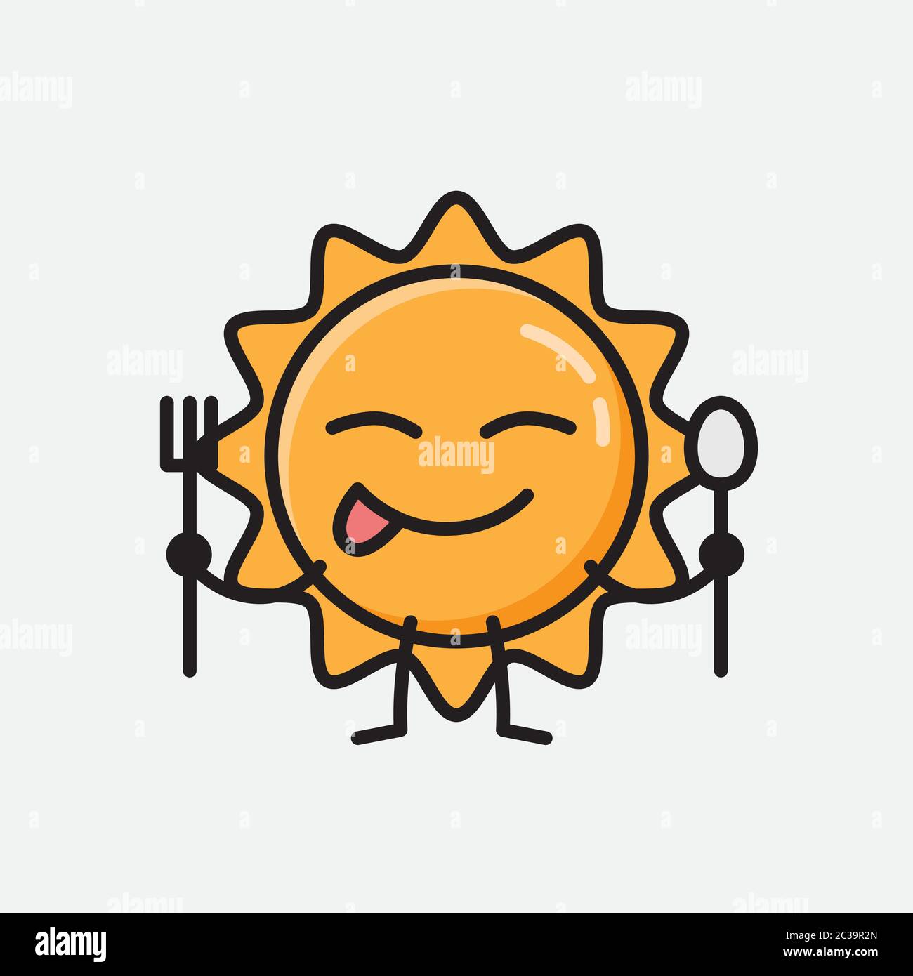 An illustration of Cute Sun Mascot Vector Character in Flat Design ...