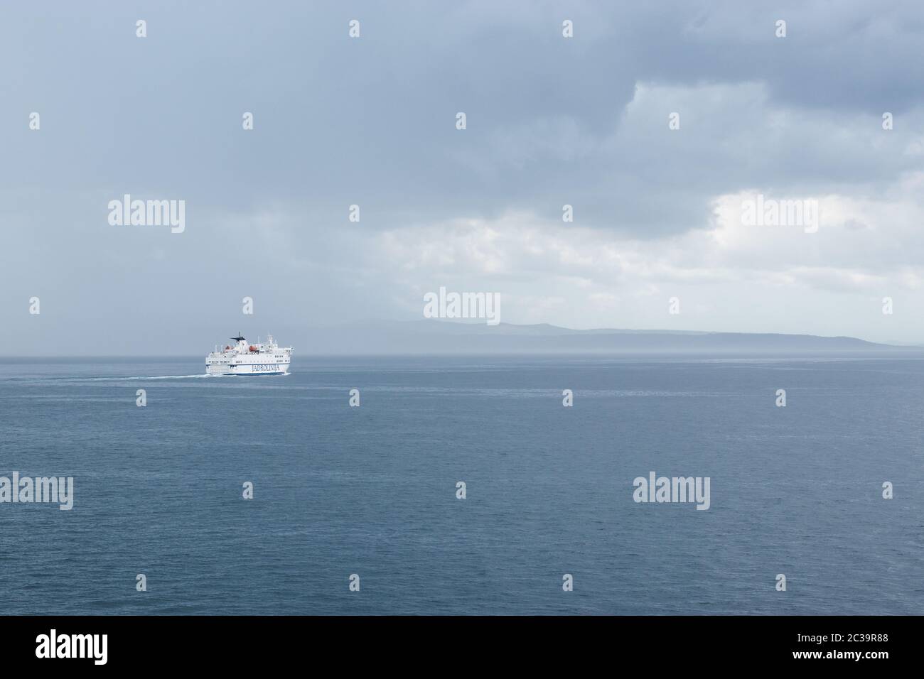 Big white Croatian ferry sailing out of Split going to the islands ...