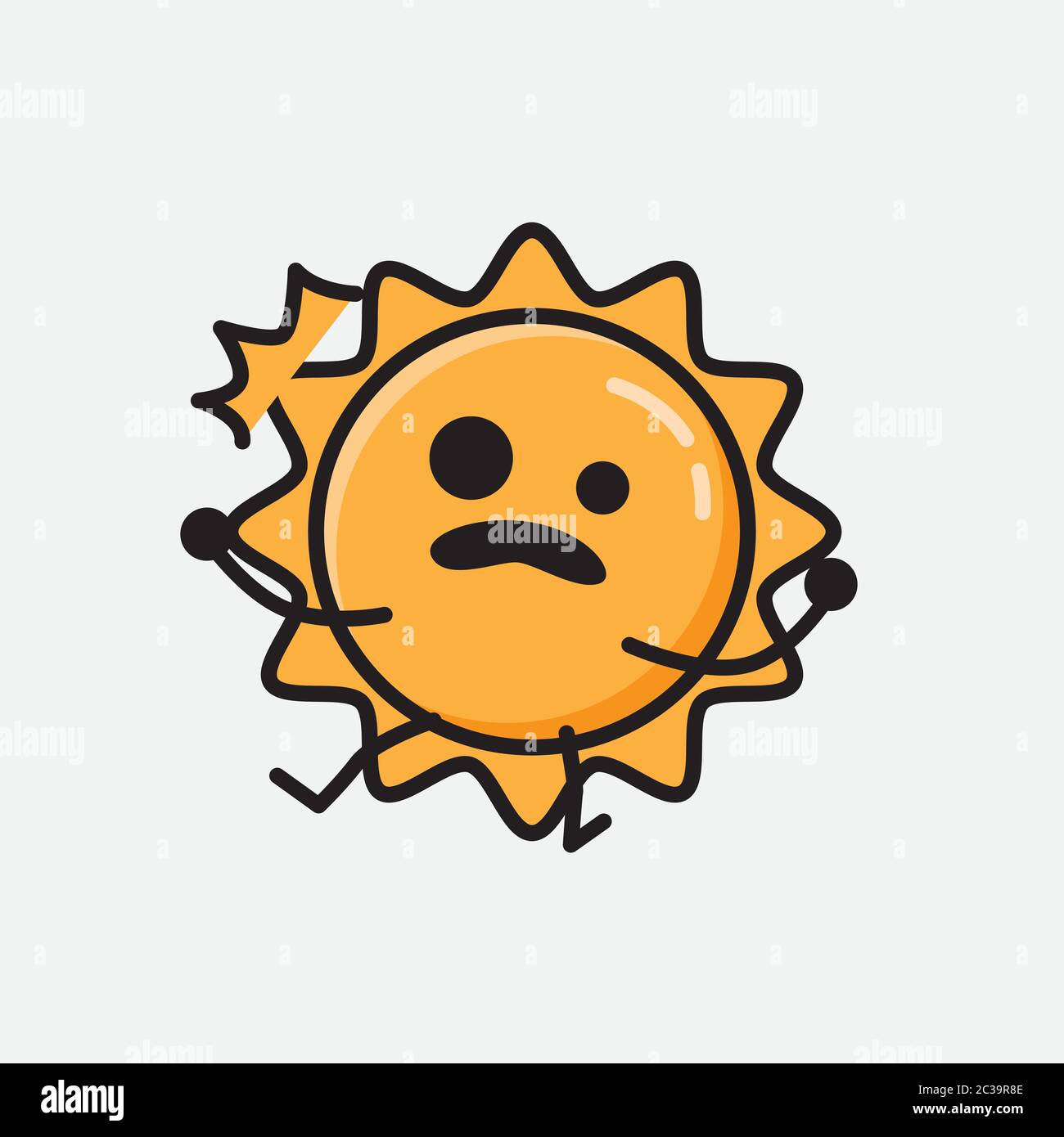 An illustration of Cute Sun Mascot Vector Character in Flat Design ...