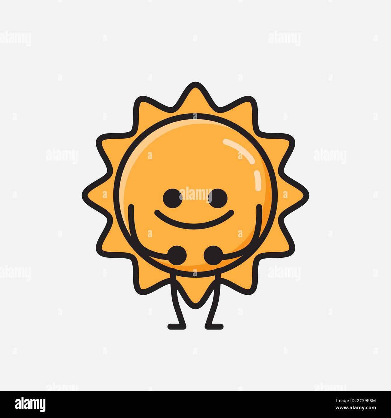 An illustration of Cute Sun Mascot Vector Character in Flat Design ...