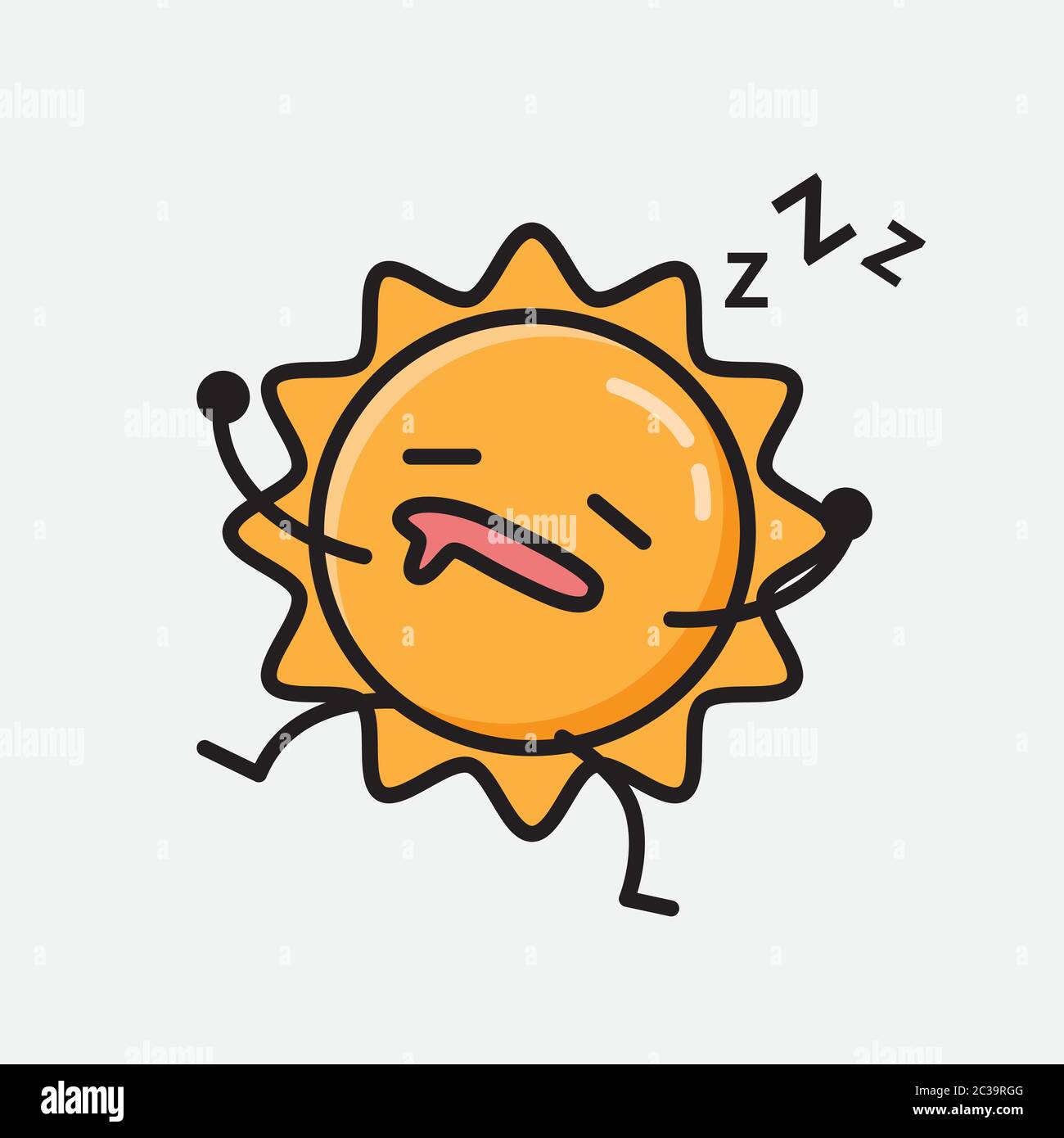 An illustration of Cute Sun Mascot Vector Character in Flat Design ...