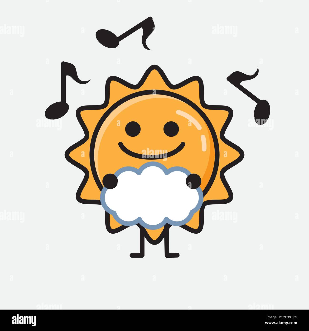 An illustration of Cute Sun Mascot Vector Character in Flat Design ...