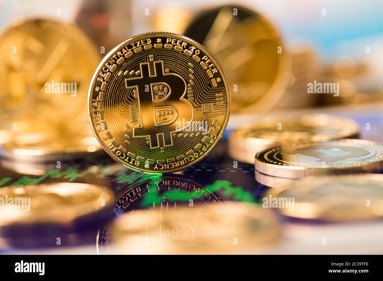 Cryptocurrencys new digital money, Bitcoin, litecoin, etherium coins ...