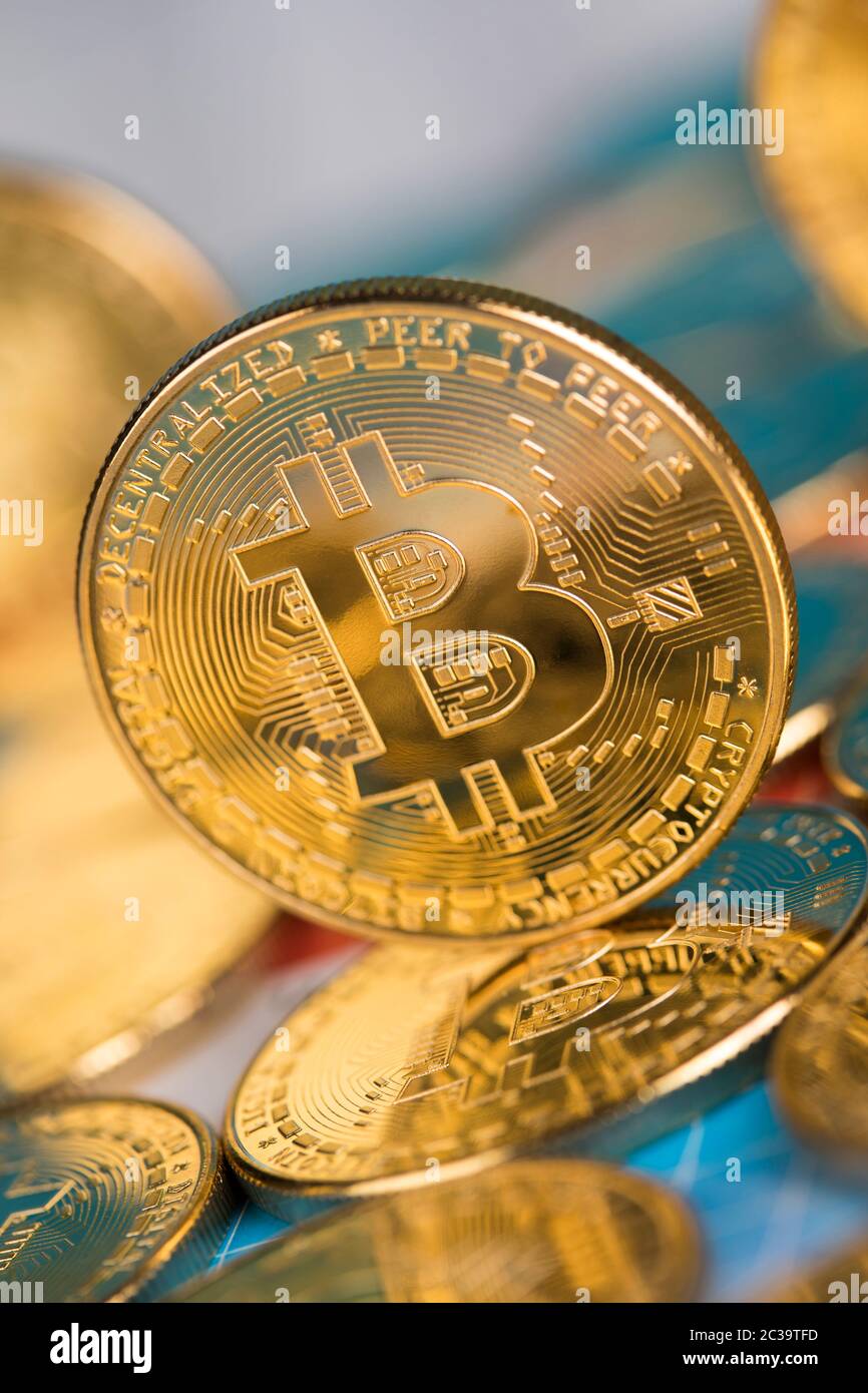 Bitcoins and new virtual money concept, financial chart Stock Photo - Alamy