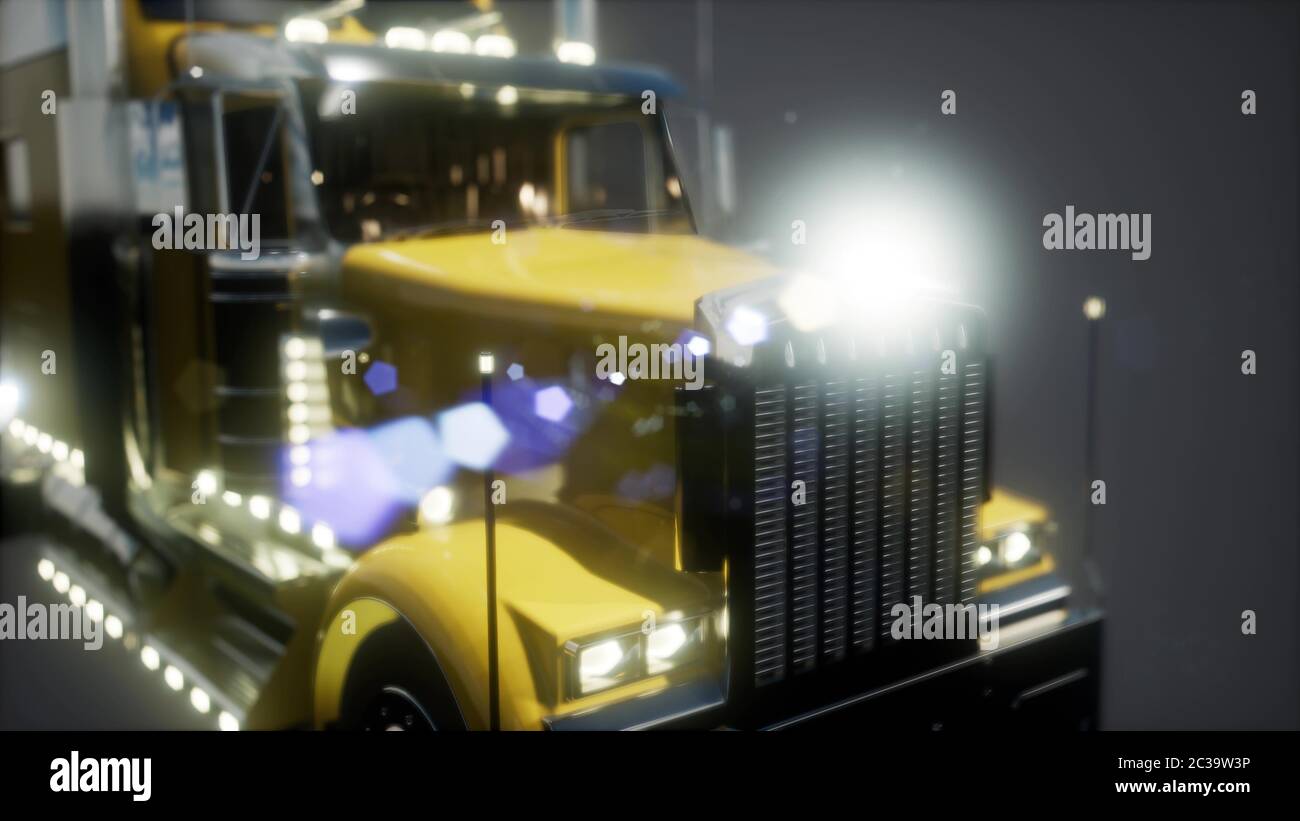 bright american lorry track in studio Stock Photo - Alamy