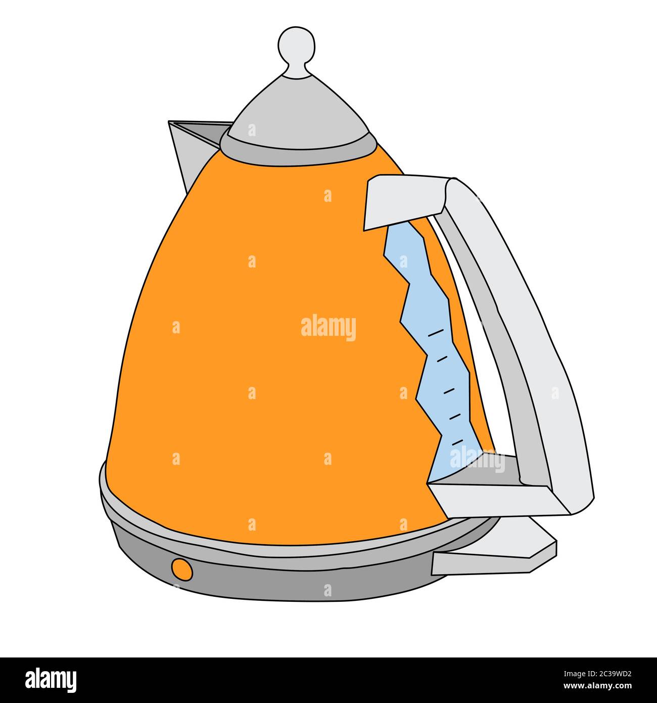 vector, on a white background, sketch, contour, electric kettle Stock ...