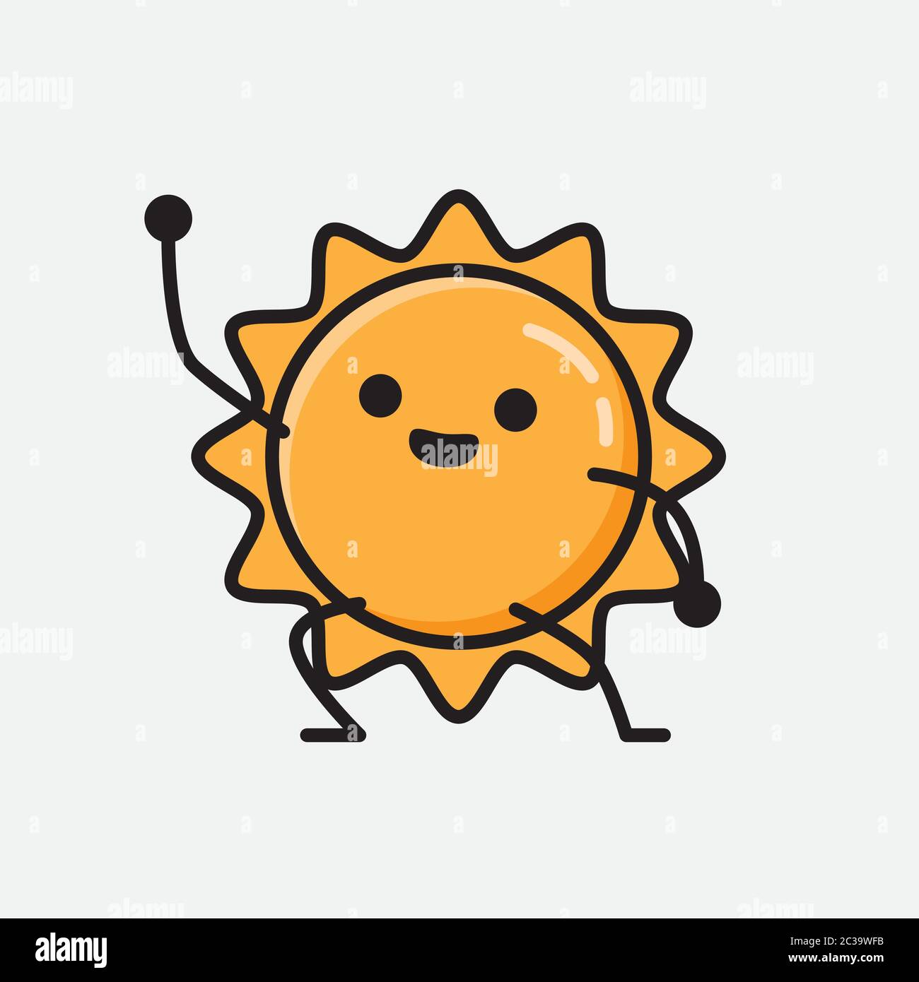 An illustration of Cute Sun Mascot Vector Character in Flat Design ...