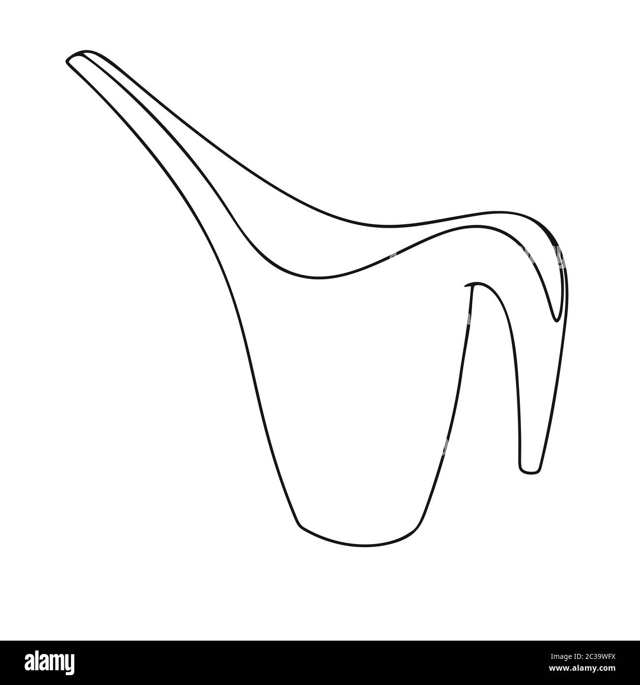 Sketch watering can for the garden. Watering can isolated on a white ...