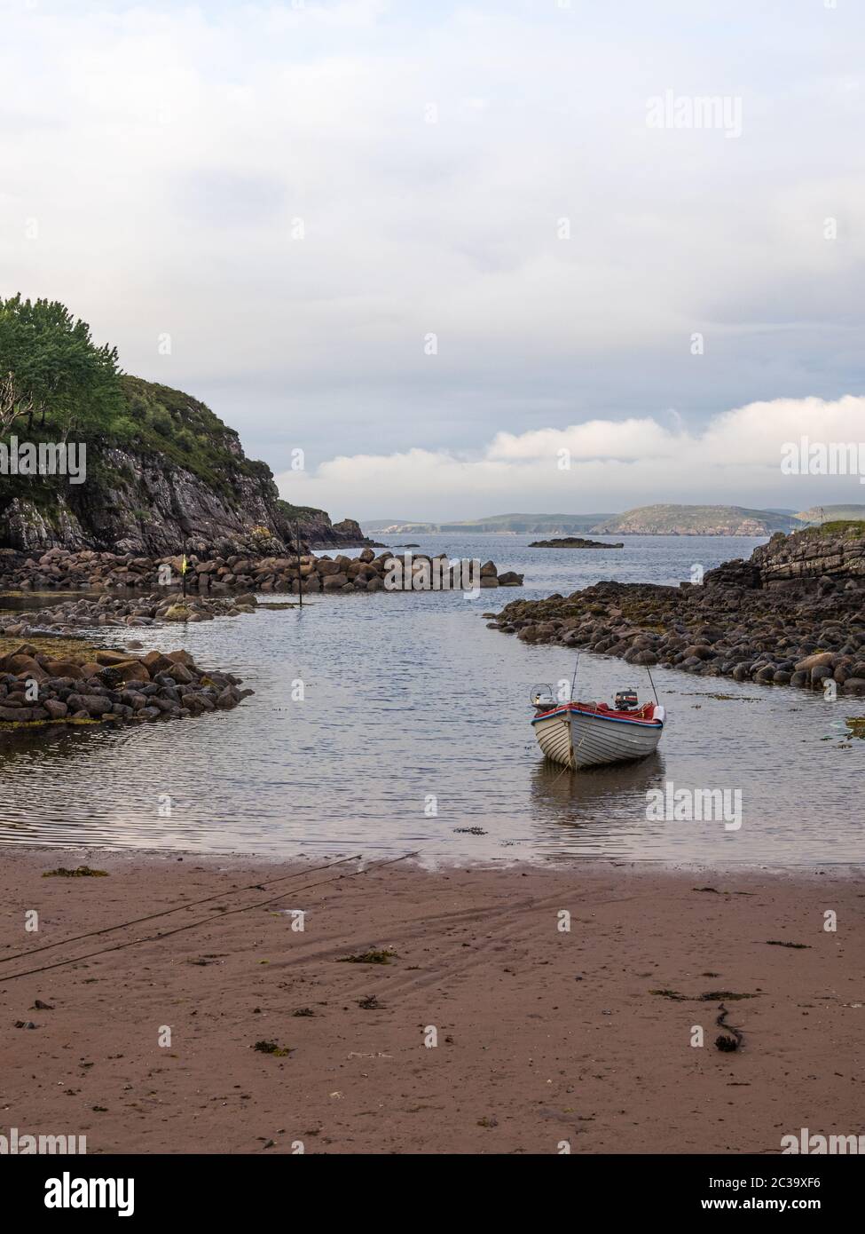 The fishing village of Cove on the B8057 overlooking Loch Ewe in Wester ...