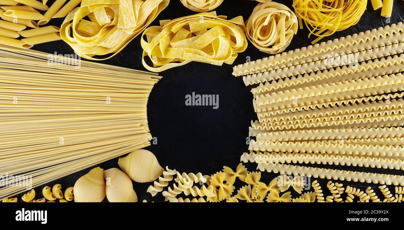 Italian pasta panoramic design hi-res stock photography and images - Alamy