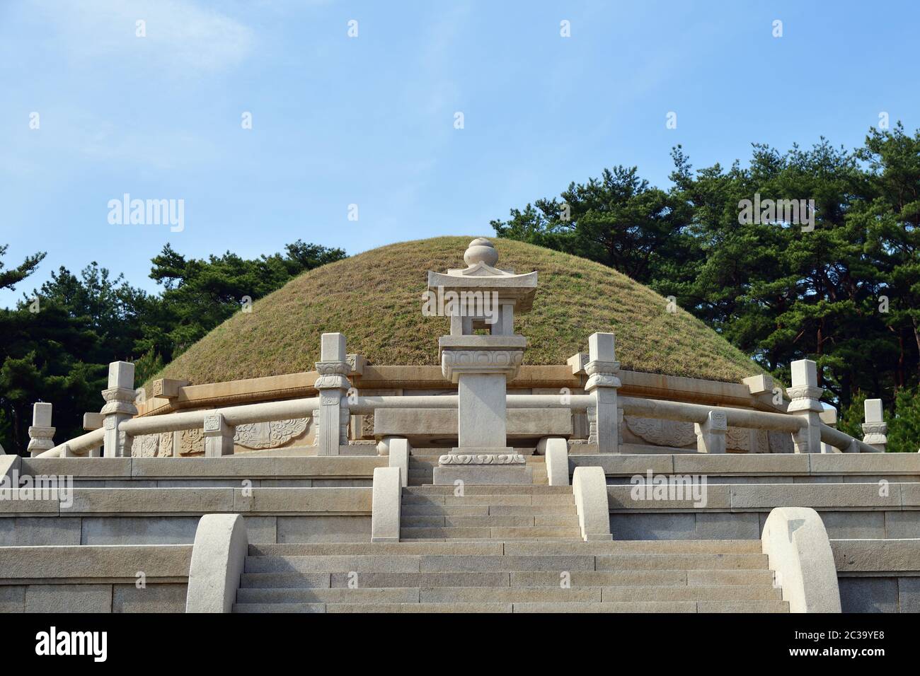 Tomb of King Wanggon or Hyollung Royal tomb. Construction on the tomb ...