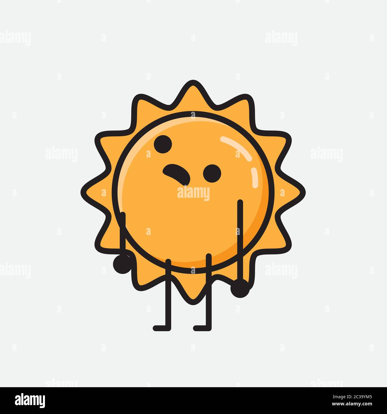 An illustration of Cute Sun Mascot Vector Character in Flat Design ...