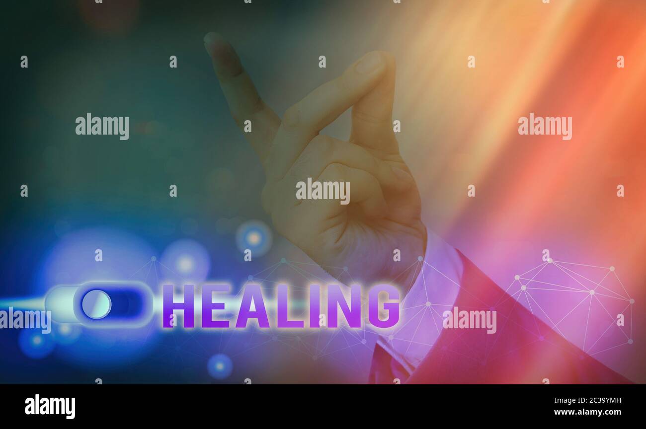 Text sign showing Healing. Business photo showcasing process of the ...