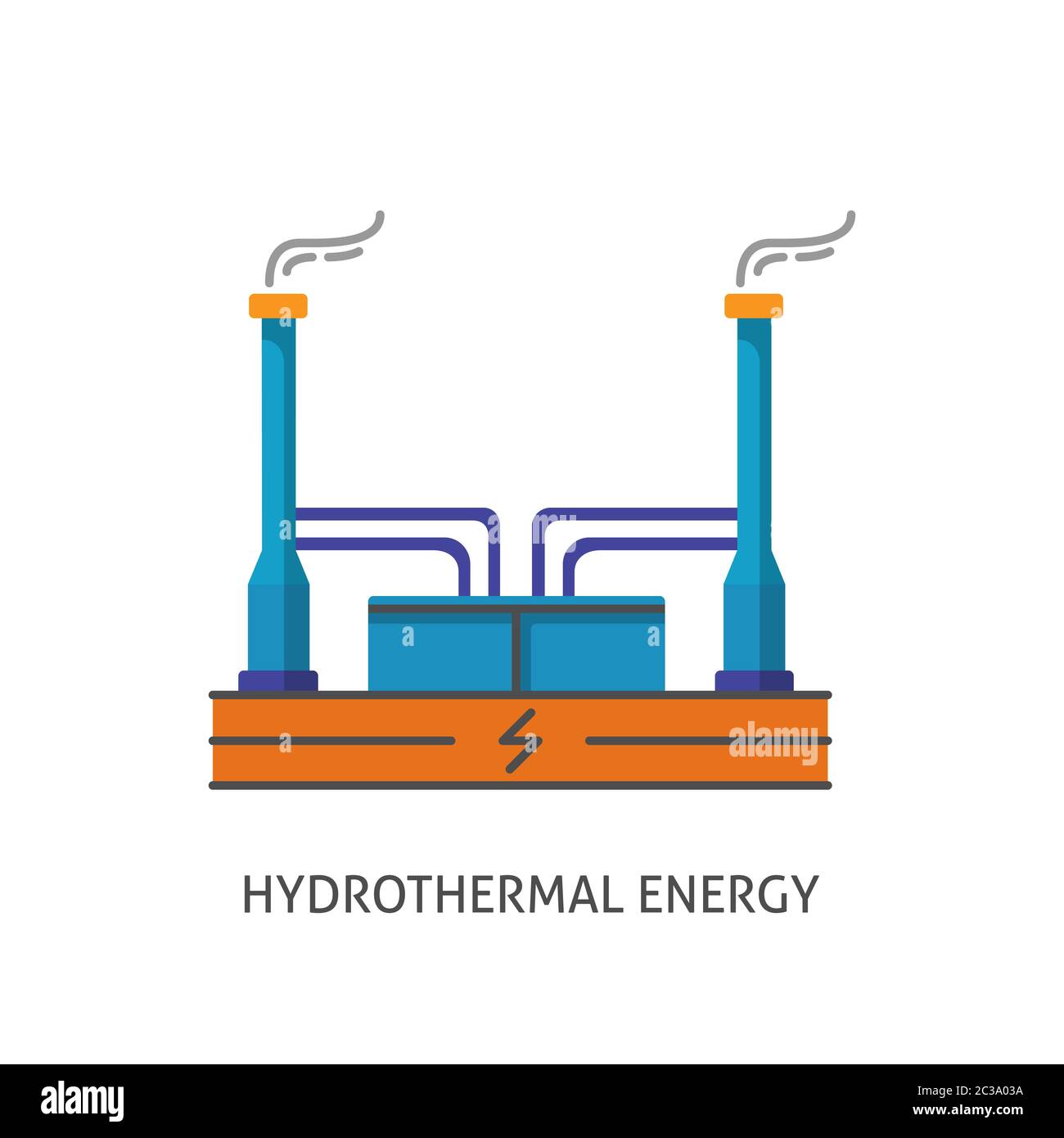 Geothermal power plant icon isolated on white background. Alternative ...