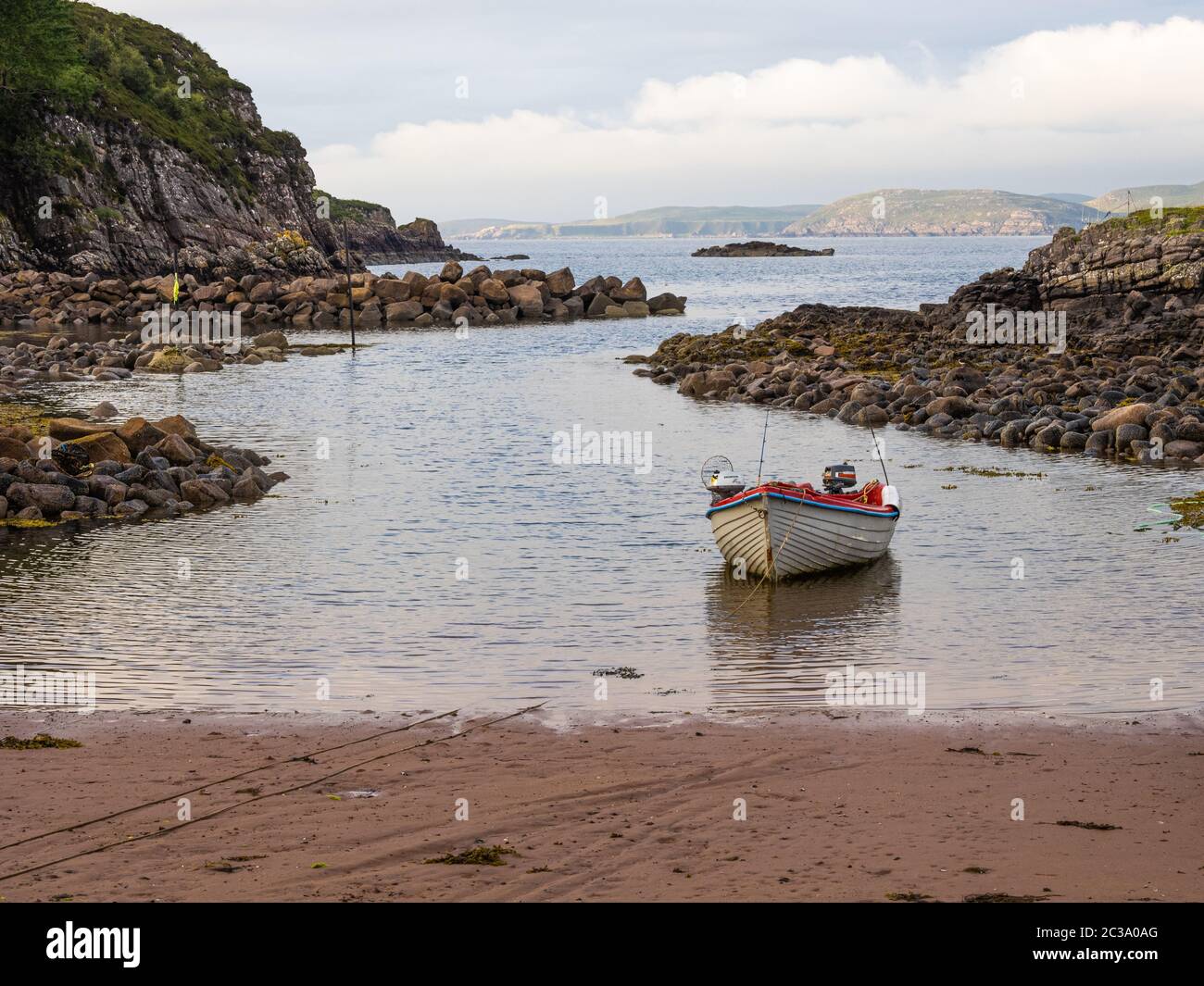 The fishing village of Cove on the B8057 overlooking Loch Ewe in Wester ...
