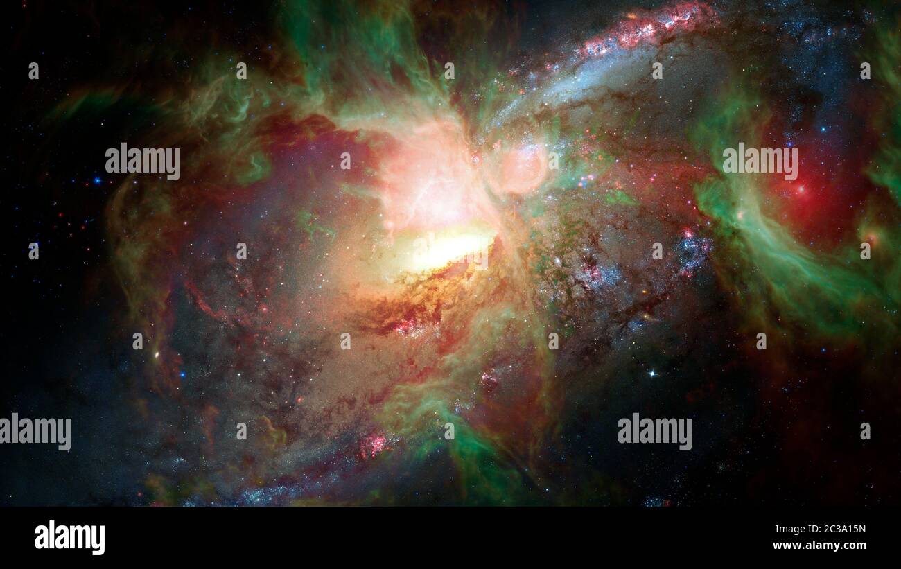 Giant spiral disk of stars, dust and gas. Elements of this image ...