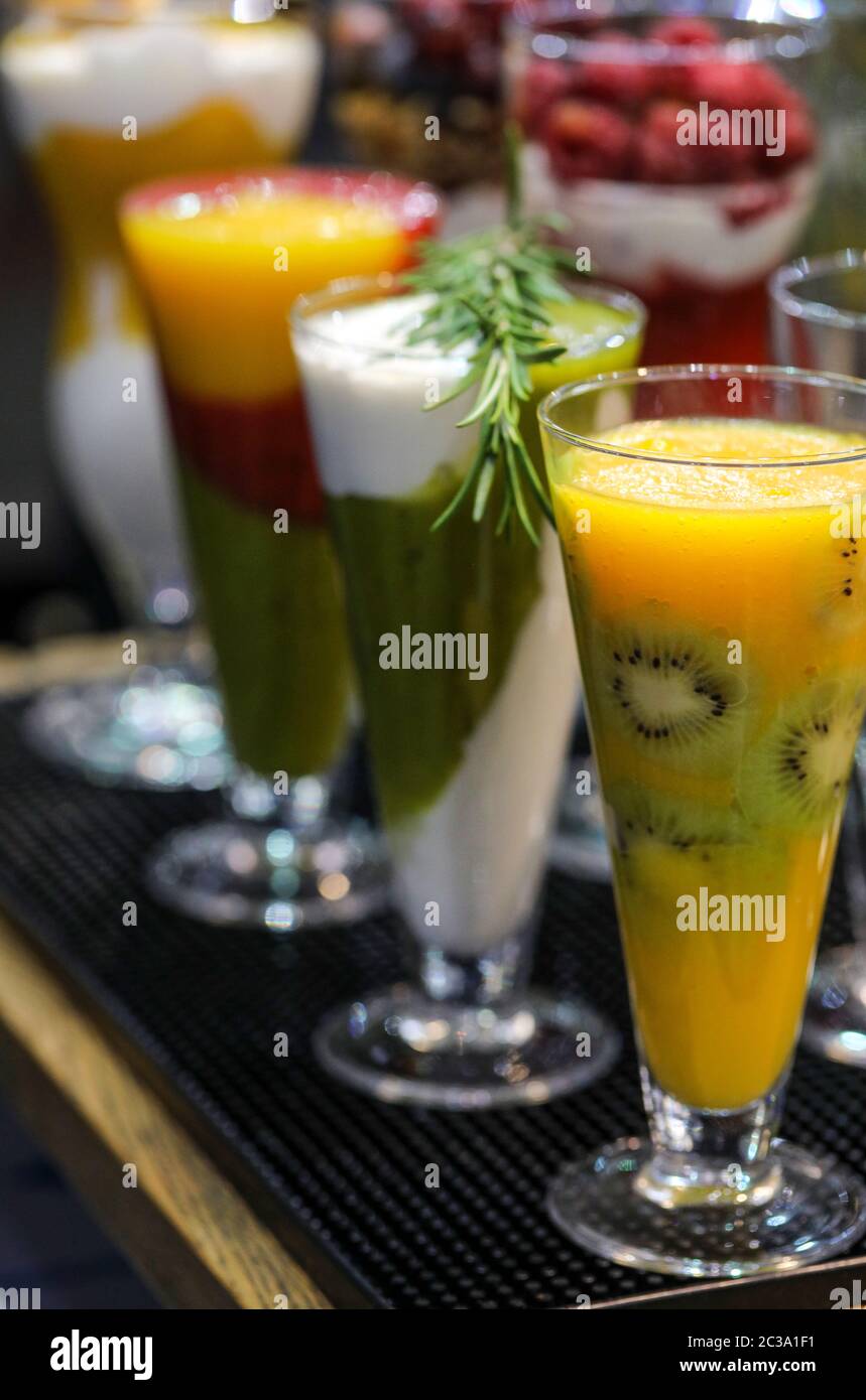 Colorful cocktail of fruits and vegetables. Healthy diet Stock Photo ...