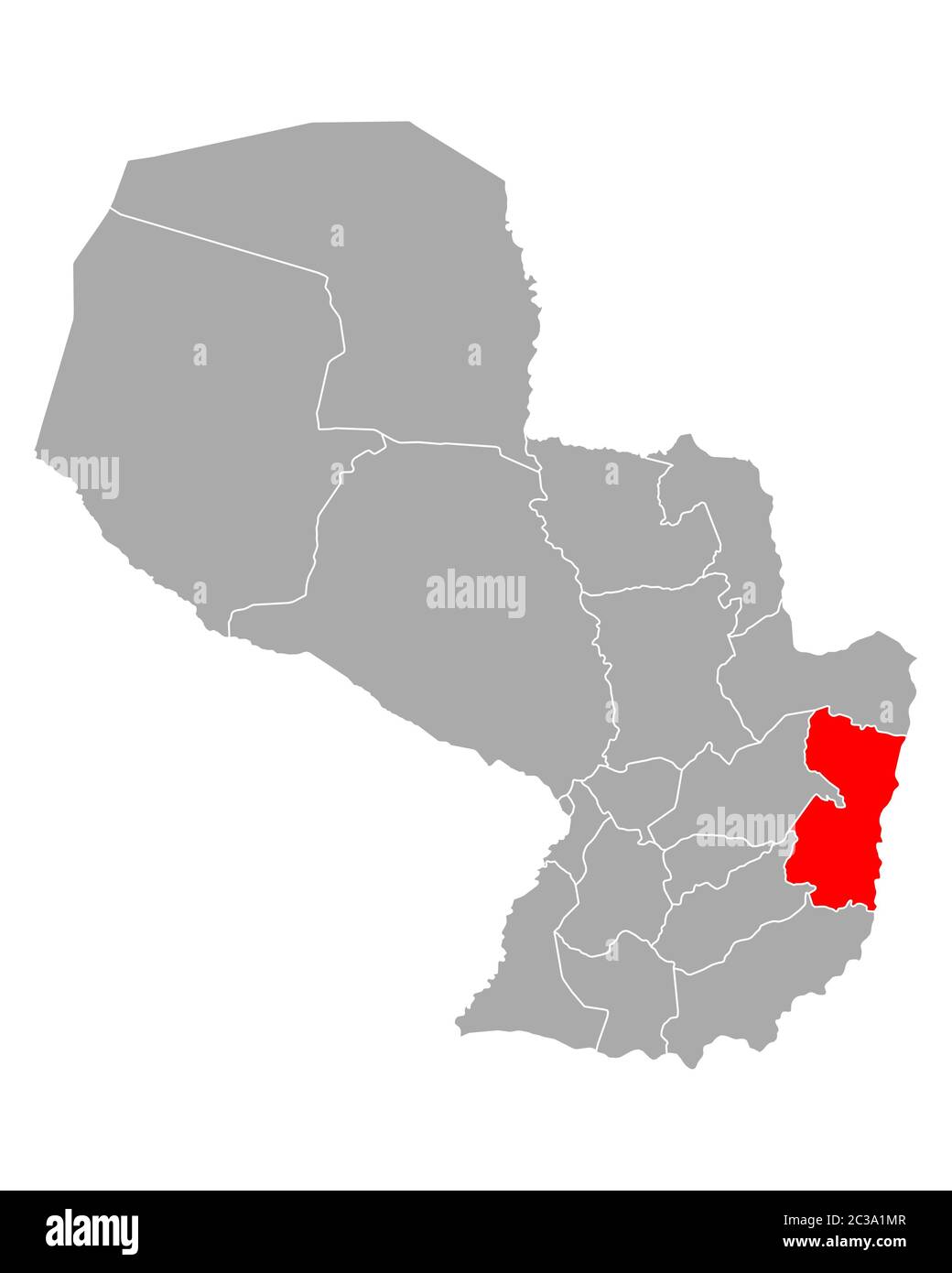 Map of Alto Parana in Paraguay Stock Photo - Alamy
