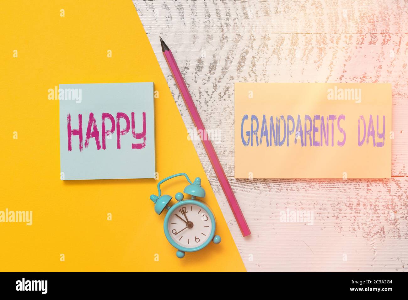 Handwriting text writing Happy Grandparents Day. Conceptual photo Older ...