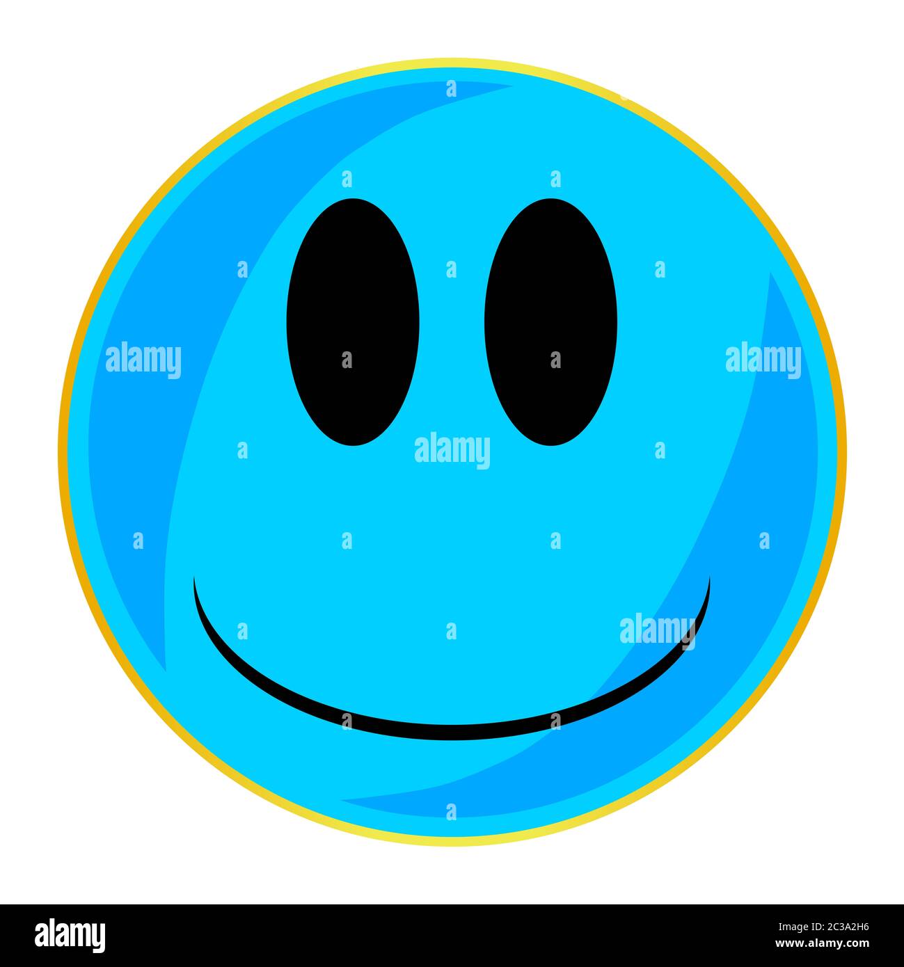 A blue smile face button isolated on a white background Stock Photo - Alamy