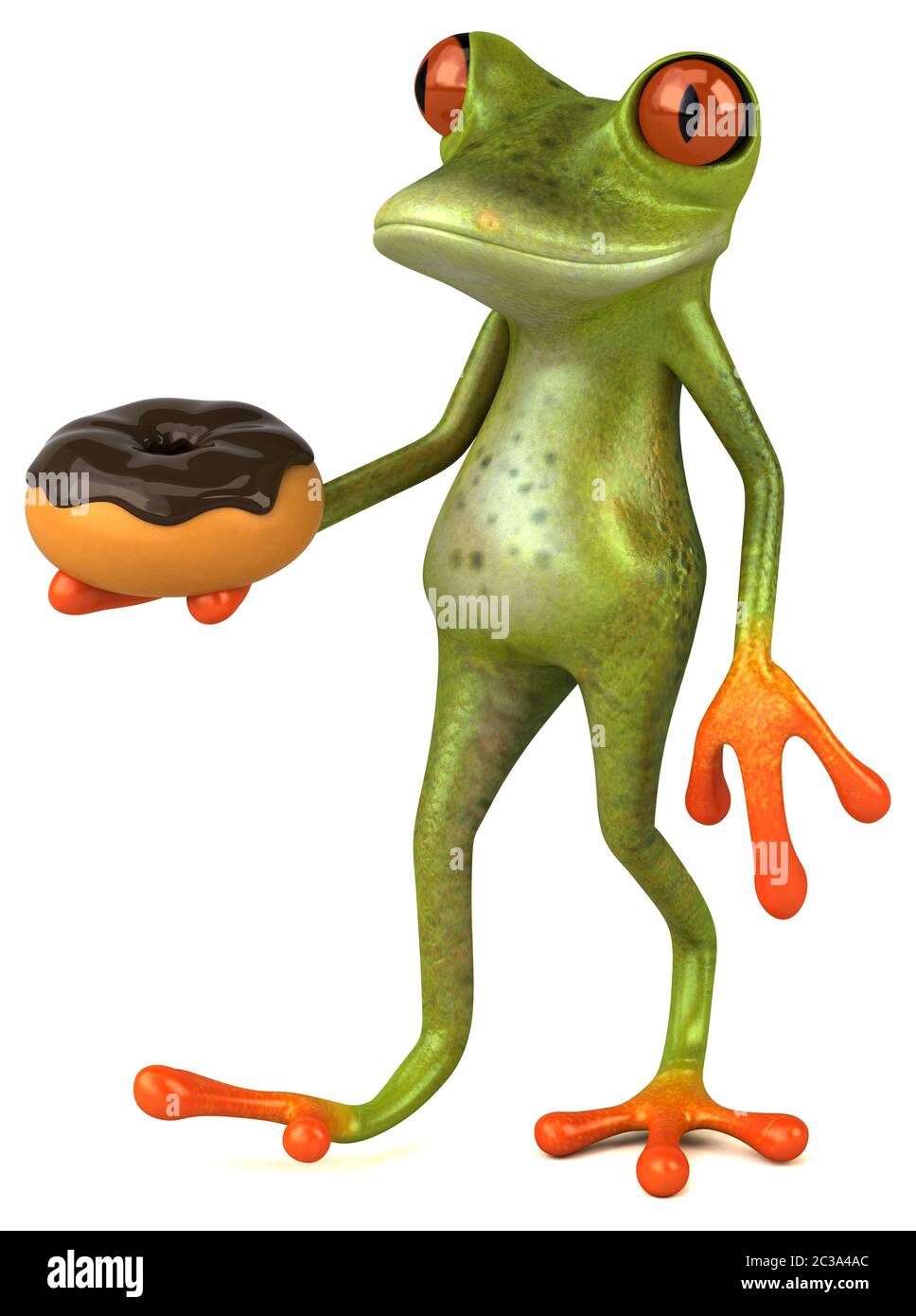 Fun frog - 3D Illustration Stock Photo - Alamy