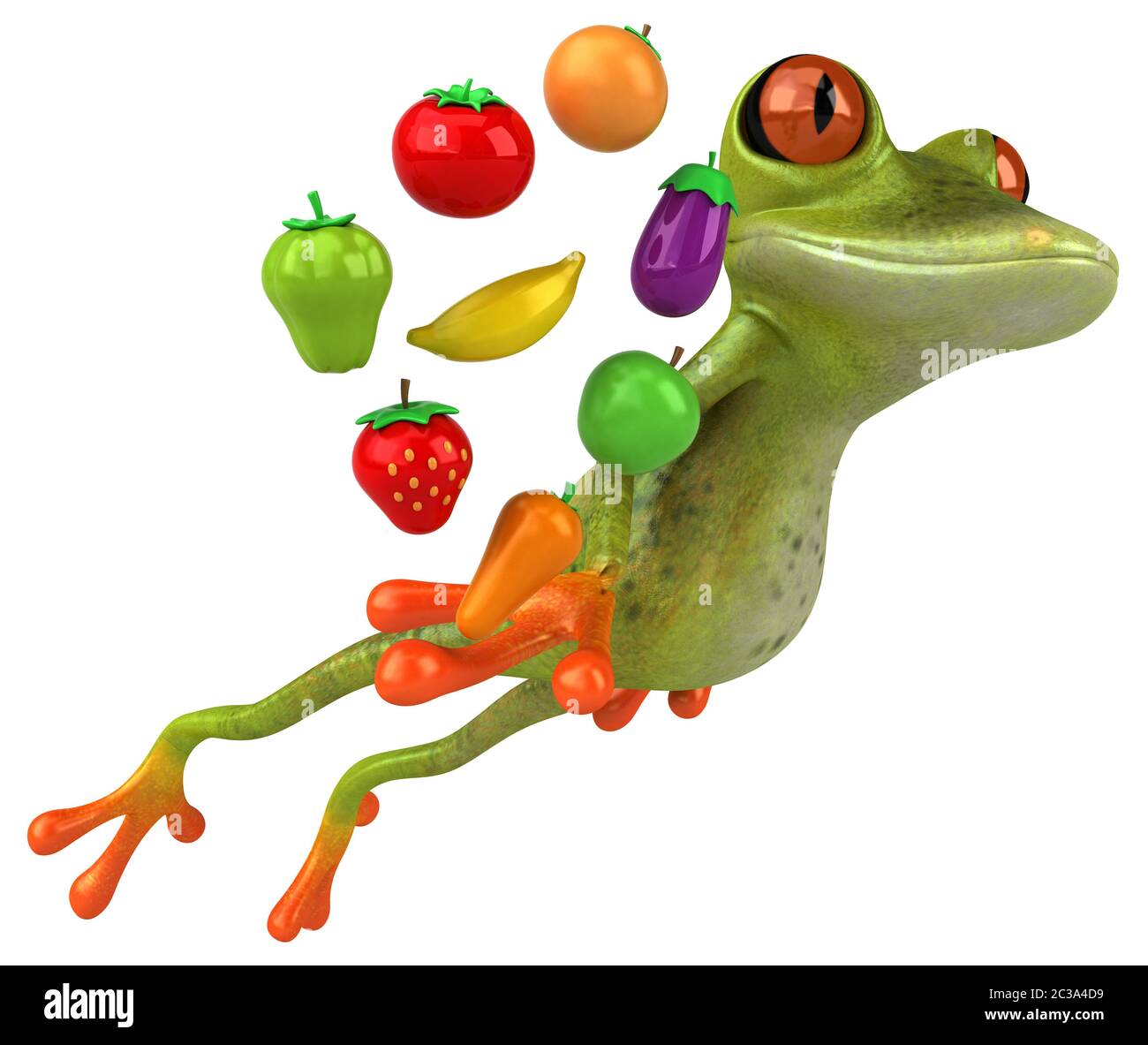 Fun frog - 3D Illustration Stock Photo - Alamy