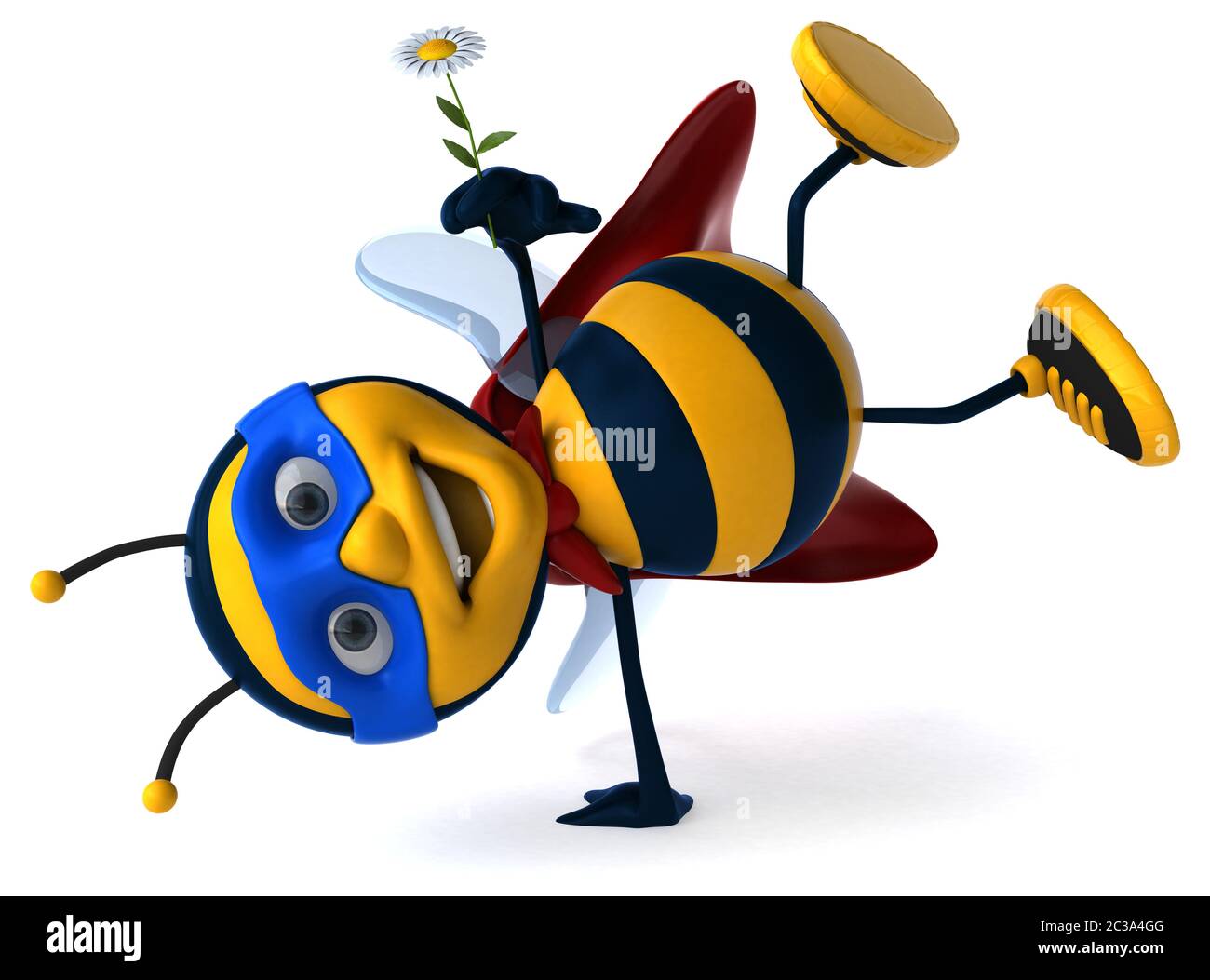 Fun bee - 3D Illustration Stock Photo - Alamy