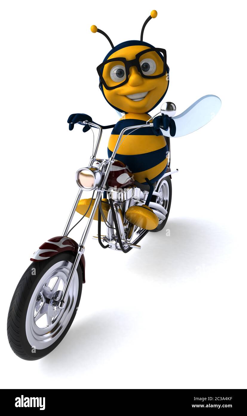 Fun bee - 3D Illustration Stock Photo - Alamy