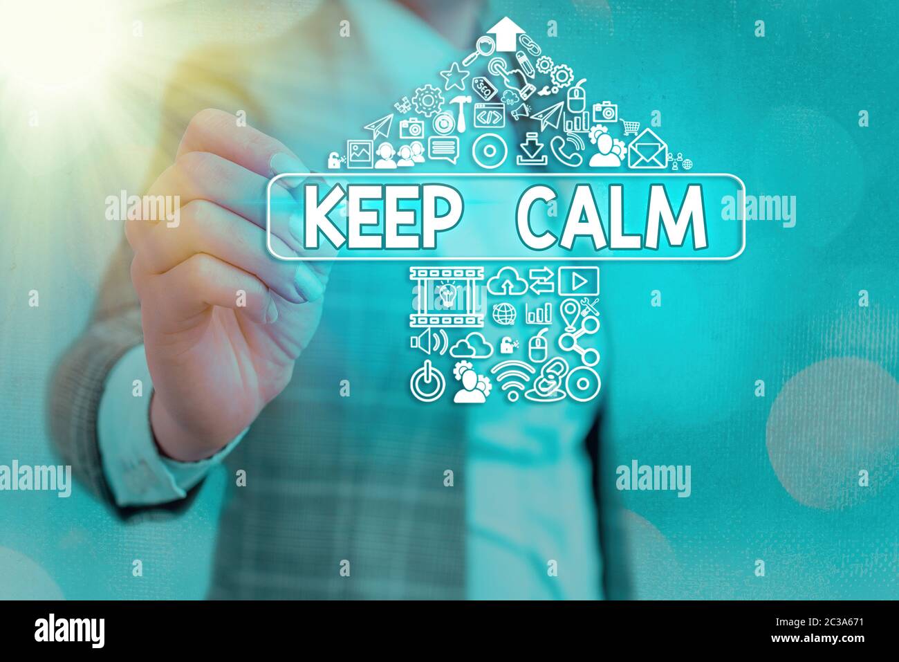 Writing note showing Keep Calm. Business concept for remain composure ...