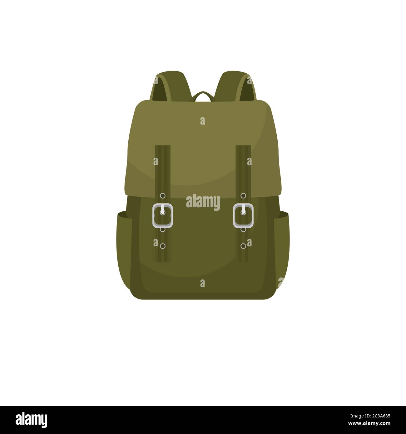 Backpack in a flat style is isolated on a white background. Vector ...