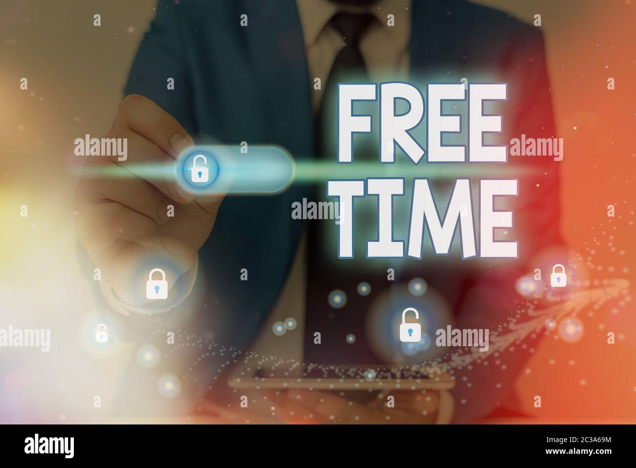 Conceptual hand writing showing Free Time. Concept meaning allotted for ...