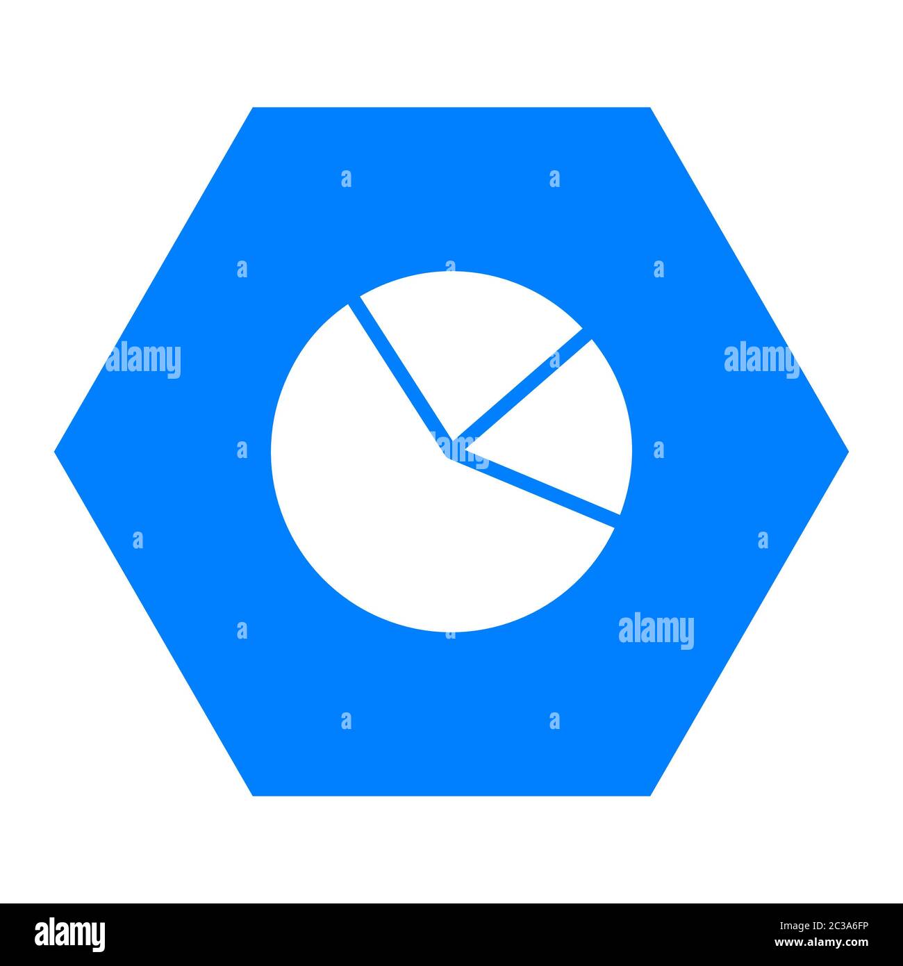 Pie chart and hexagon Stock Photo - Alamy