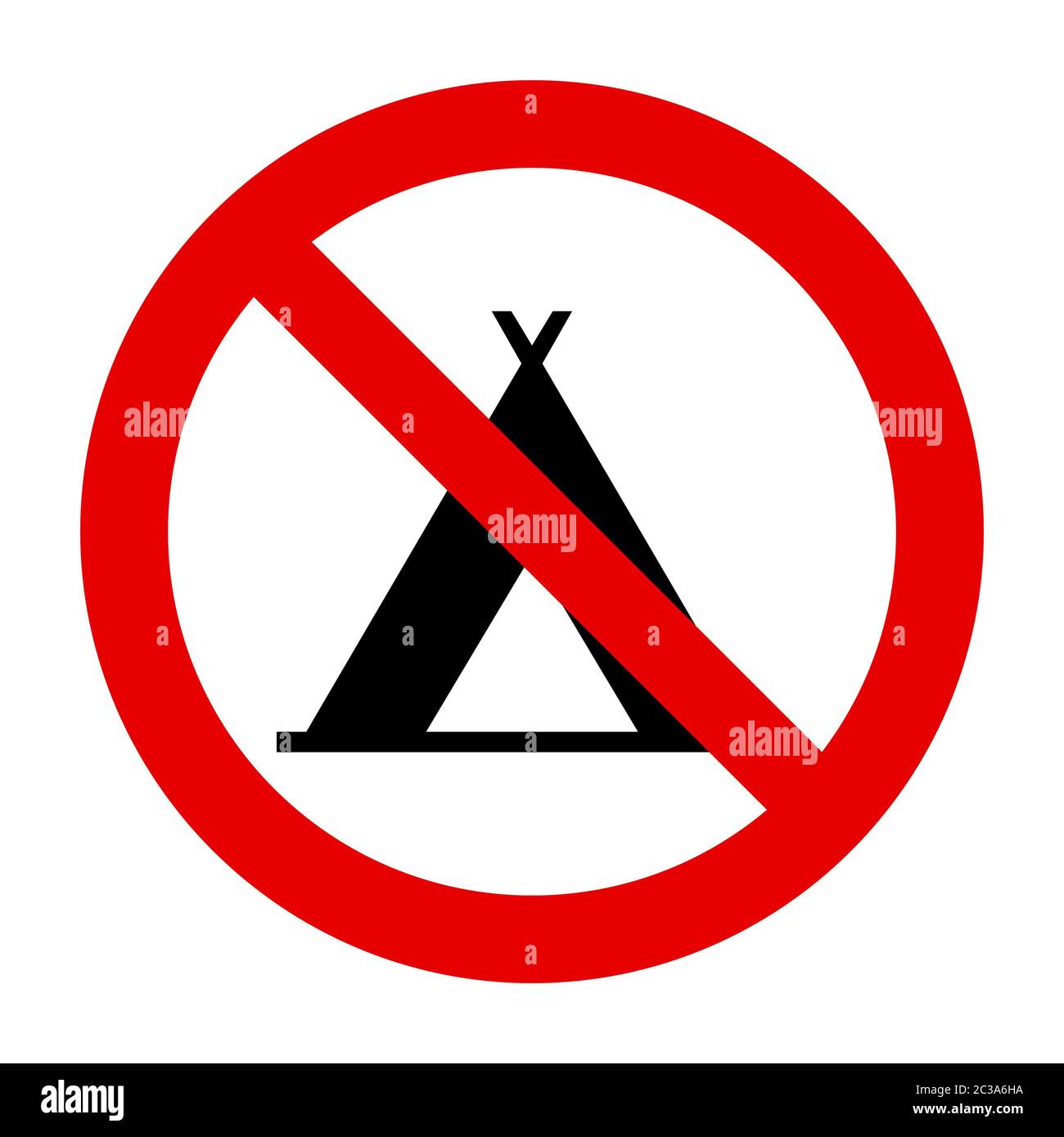 Tent and prohibition sign Stock Photo - Alamy