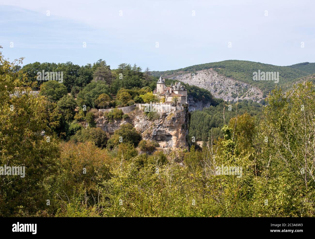 Castle of Belcastel in Lacave. Lot, Midi-Pyrenees, France Stock Photo ...