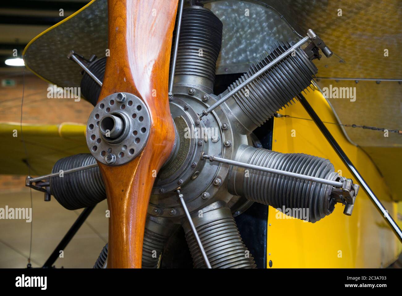 Propeller and Gnome Monosoupape rotary engine on a Bleriot XXVll, a WW1 ...