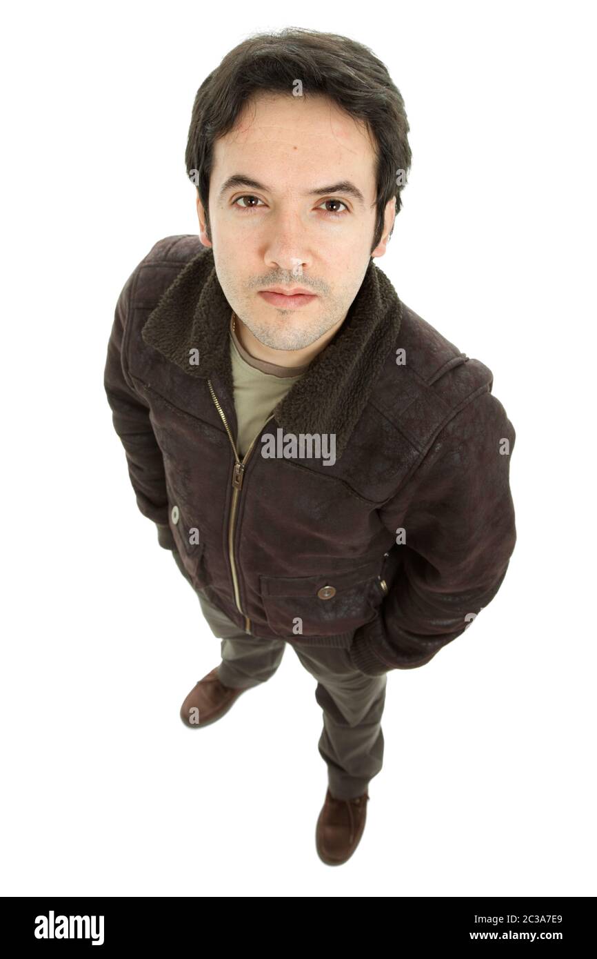 young casual man full body in a white background Stock Photo - Alamy