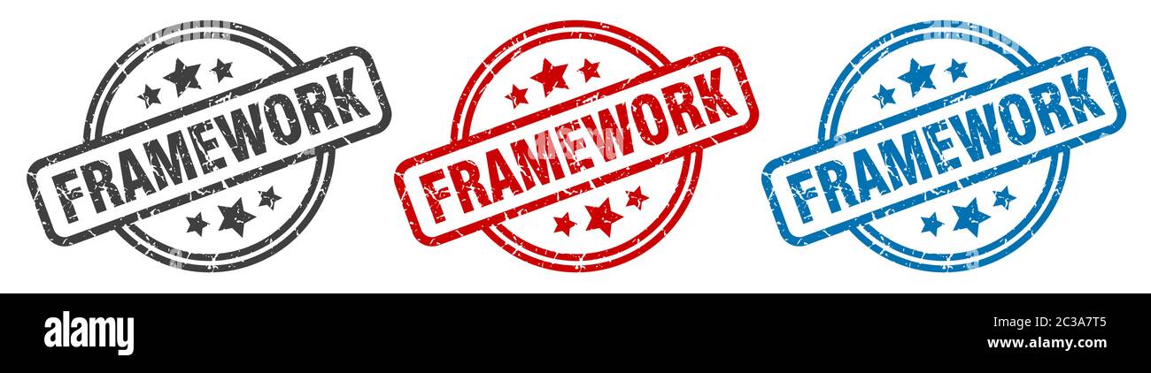 framework stamp. framework round isolated sign. framework label set Stock Vector Image & Art - Alamy