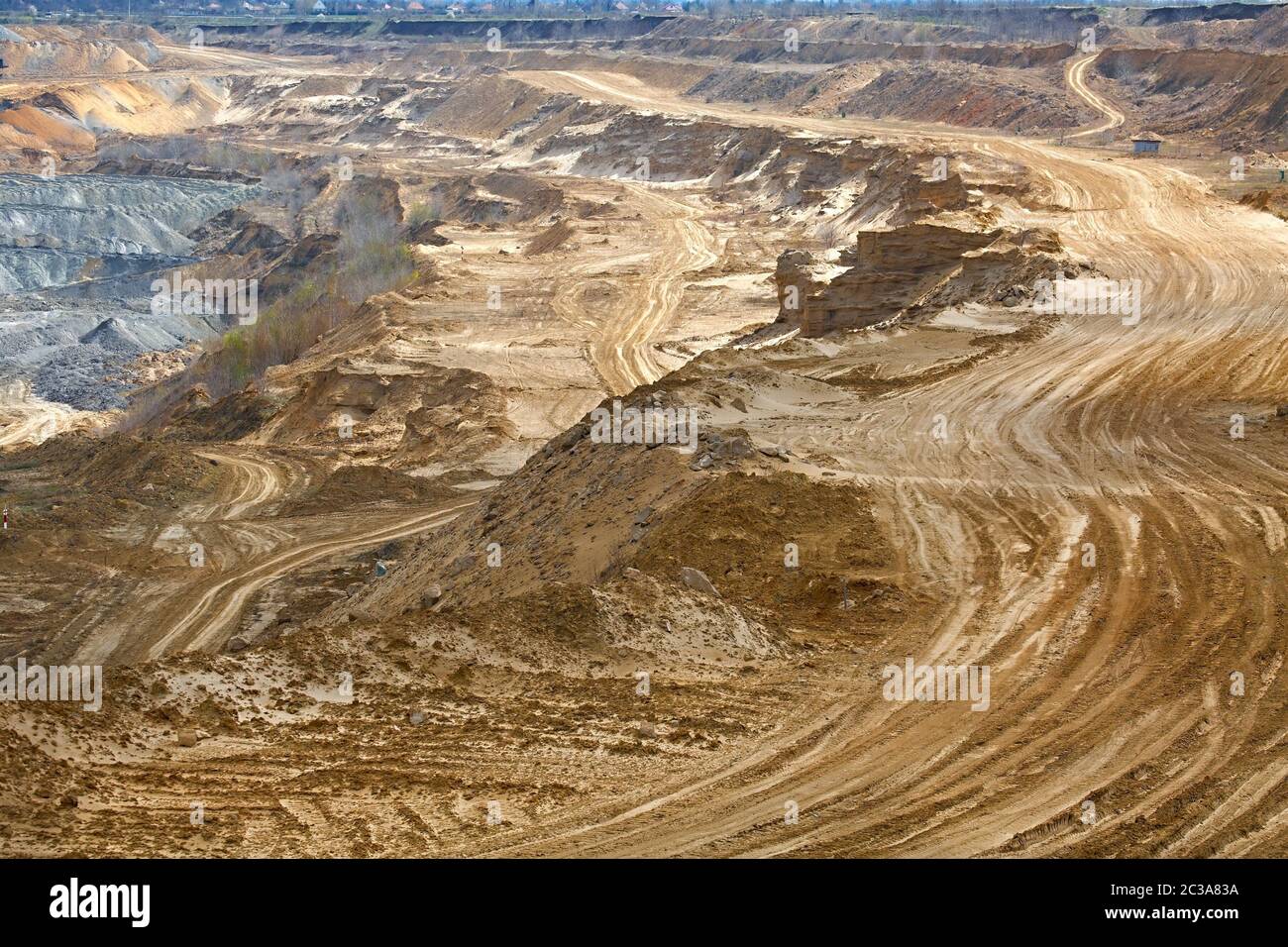 Open pit mining of coal, soil layers Stock Photo - Alamy