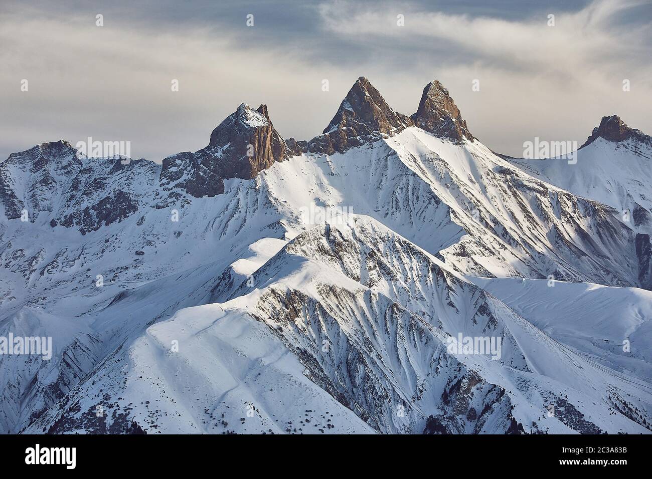High mountain range in winter Stock Photo - Alamy