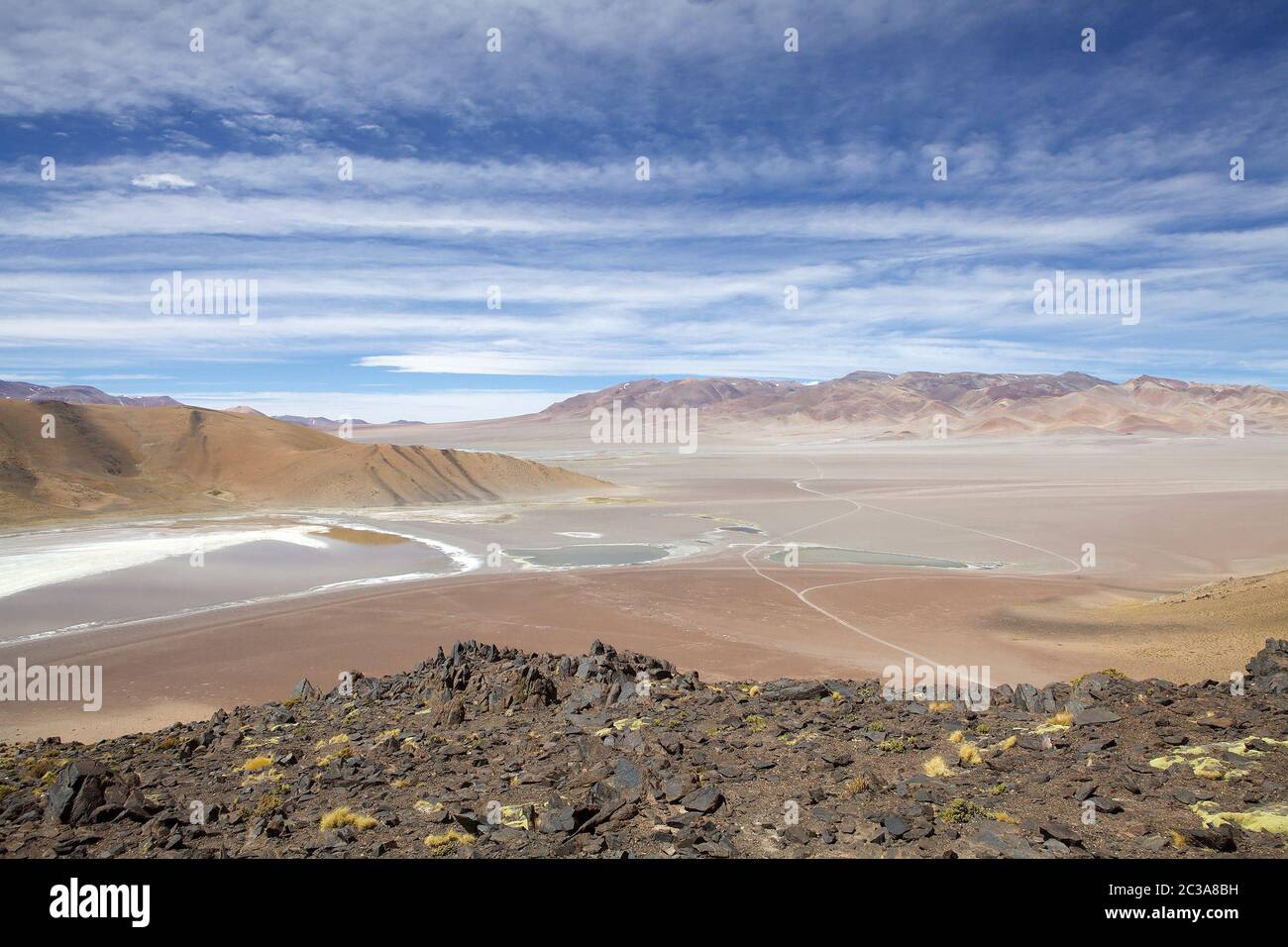 Scenic viewpoint at the Puna de Atacama, Argentina. Puna de Atacama is ...