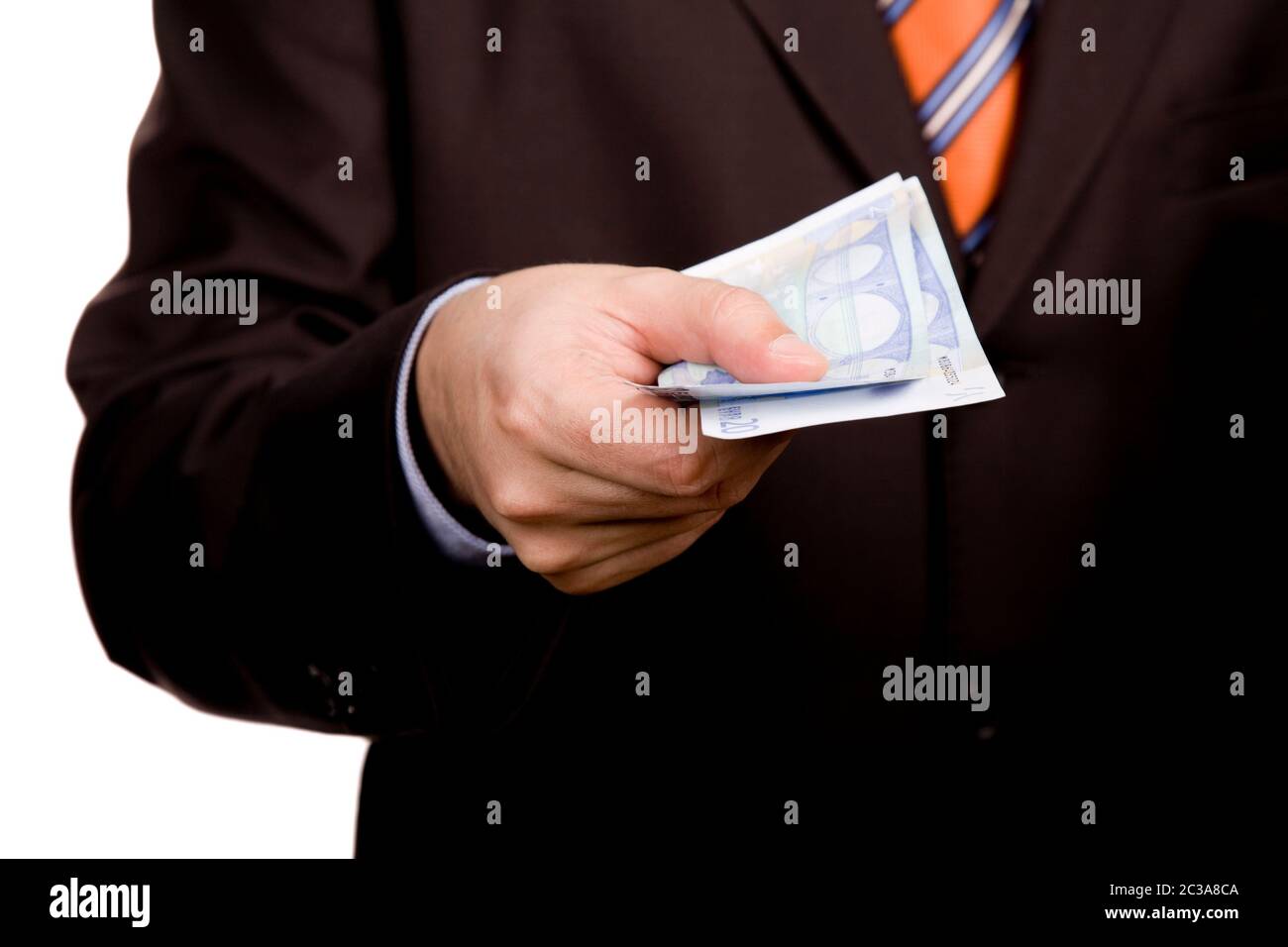 detail of man hand with money, euro notes Stock Photo - Alamy
