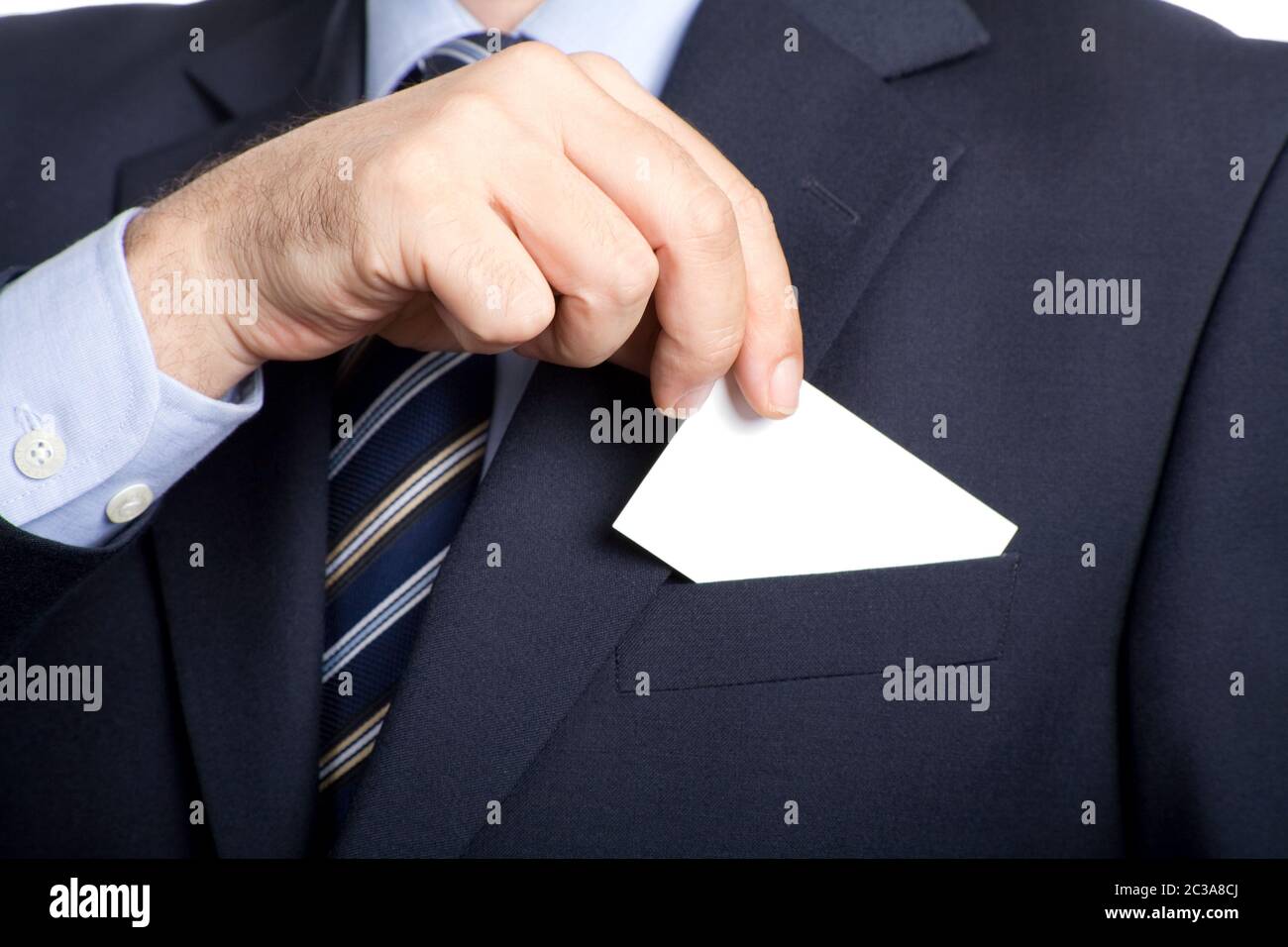 Hand of businessman offering business card, studio picture Stock Photo ...