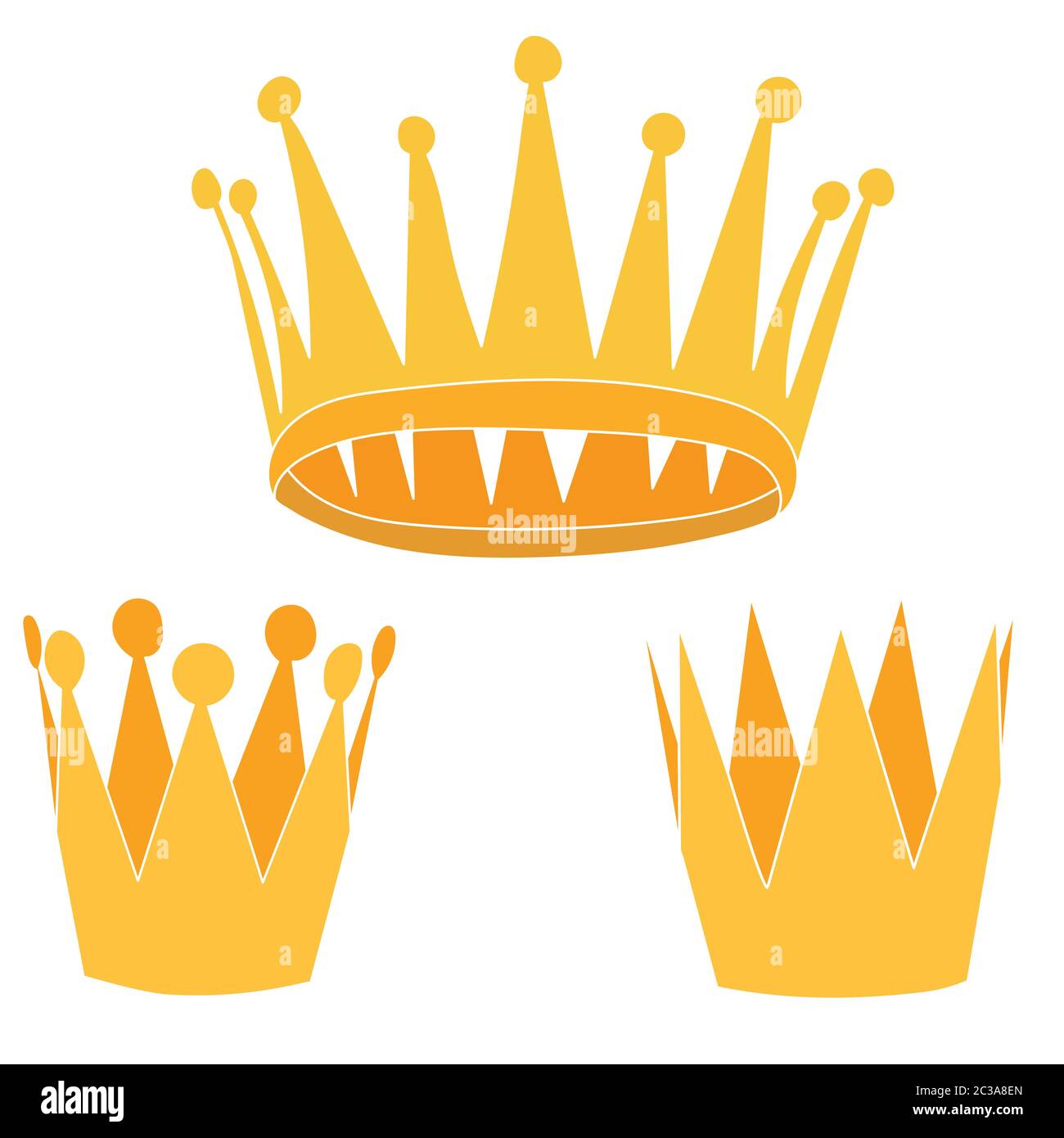 vector, on a white background, golden crown, set Stock Vector Image ...