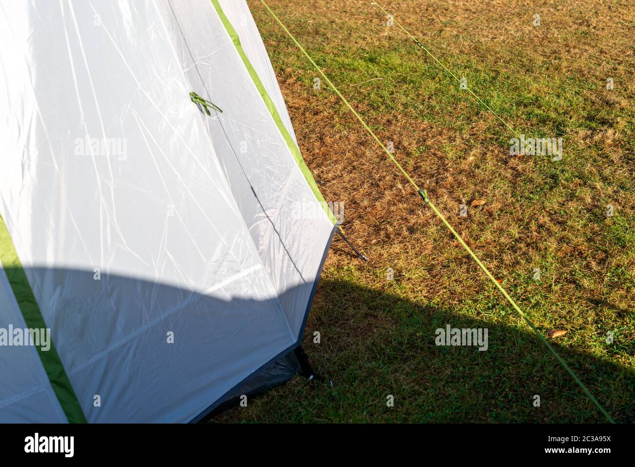 Camping. The side of a tent Stock Photo - Alamy