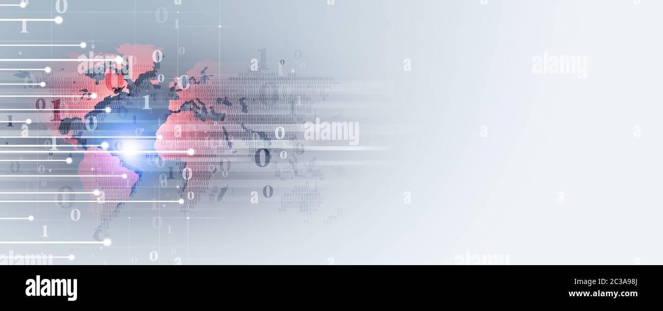 concept digital programming code technology blue business banner Stock ...