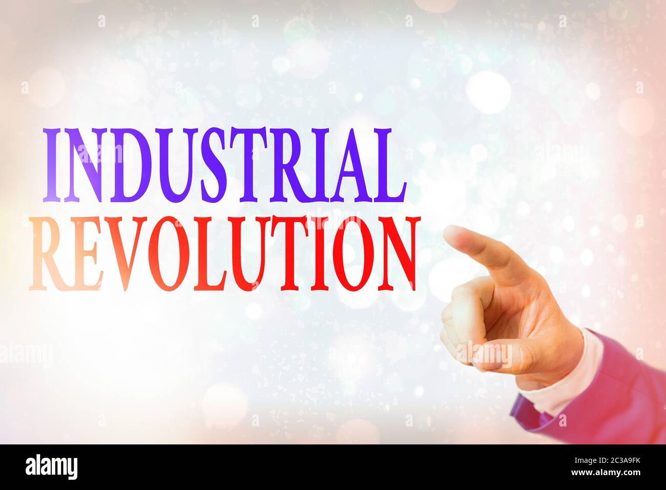 Writing note showing Industrial Revolution. Business concept for ...