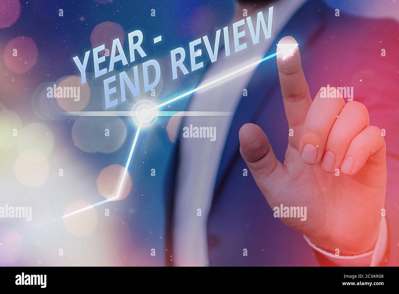Writing note showing Year end Review. Business concept for annual ...
