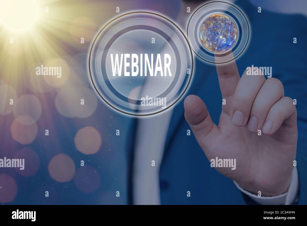 Writing note showing Webinar. Business concept for engaging online ...